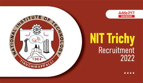 Nit Trichy Recruitment 2022 Apply Here For Senior Research Fellow Srf