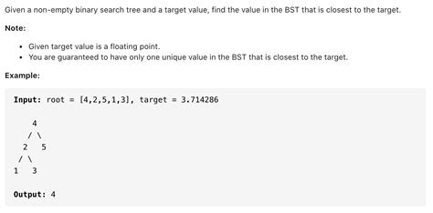 270 closest binary search tree value kickstart coding