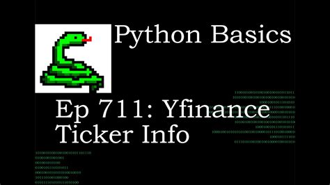 Python Basics Tutorial Find Important Stock Market Data With Yfinance
