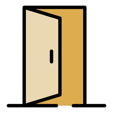 Exit Door Icon Color Outline Vector Vector Art At Vecteezy
