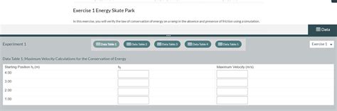 Solved Experiment 1exercise 1 ﻿energy Skate Parkin This