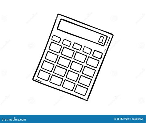 Calculator Math Device Doodle Hand Drawn Icon Outline Drawing Calculator Line Clipart Symbol