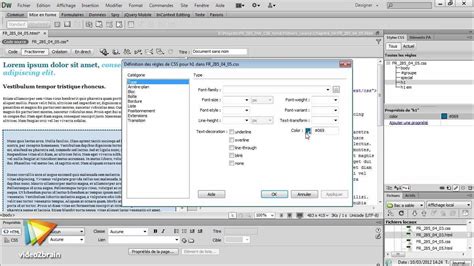 Adobe Dreamweaver Cs6 La Palette Des Css Youtube