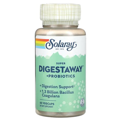 Solaray - Super Digestaway + Probiotics 1.5 Billion CFU - 60 Vegetarian ...