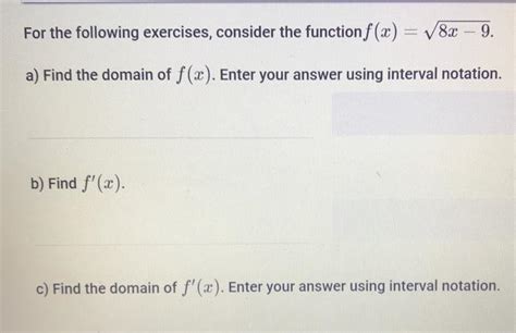 solved for the following exercises consider the function