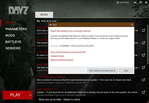 Help With An Error Message R Dayz