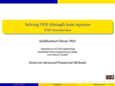 Solve Ode Bvp Through The Least Squares Method Ppt