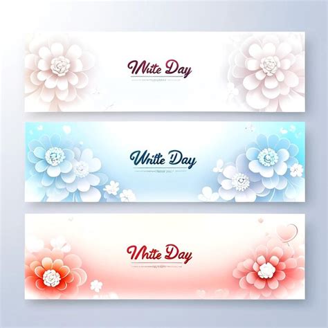 화이트 데이 축제 그라디언트 배너 템플릿 프리미엄 Ai 생성 이미지