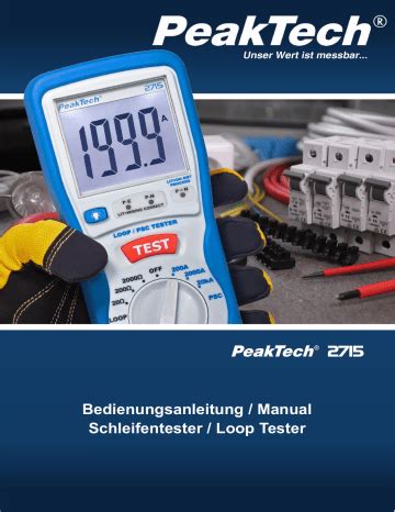 Peaktech P Digital LOOP PSC Loop Impedance Tester Operating Instruction Manualzz