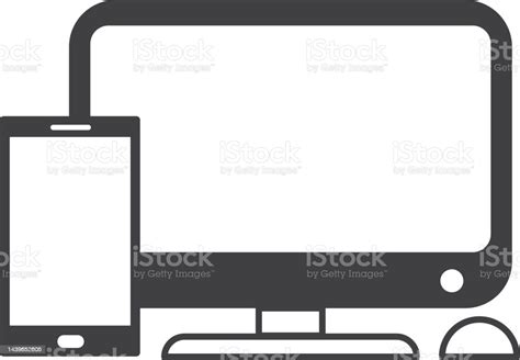 Laptop And Synchronization Illustration In Minimal Style Stock