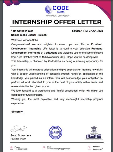 Snehal Yedke On Linkedin Codealpha Internship Learningjourney