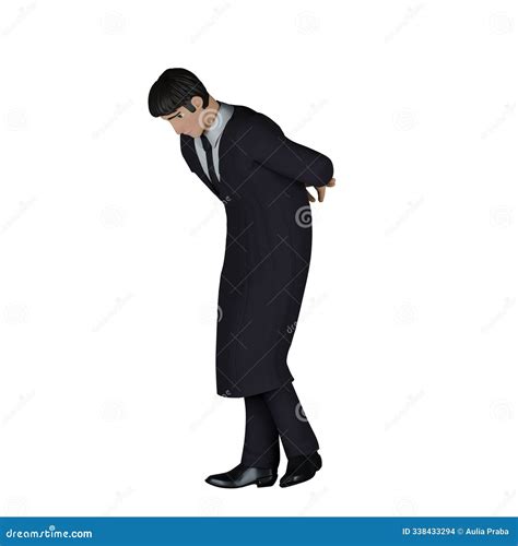 A Male Judge Walks With His Body Hunched Over With Both Hands Behind His Body And His Head