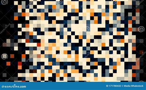 Abstract Rows Of Colorful Pixels Blinking And Moving From Right To Left