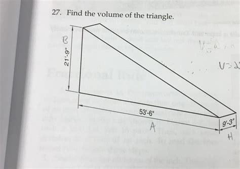 Solved Find The Volume Of The Triangle Chegg