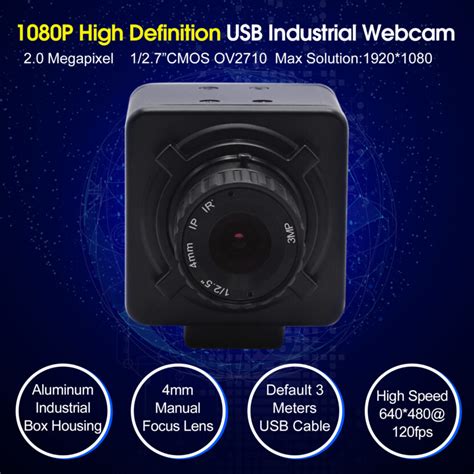 ELP Industrial 1080P Hd 30fps 60fps 120fps High Speed Cmos Ov 2710 4mm Manual Focus Lens Mini