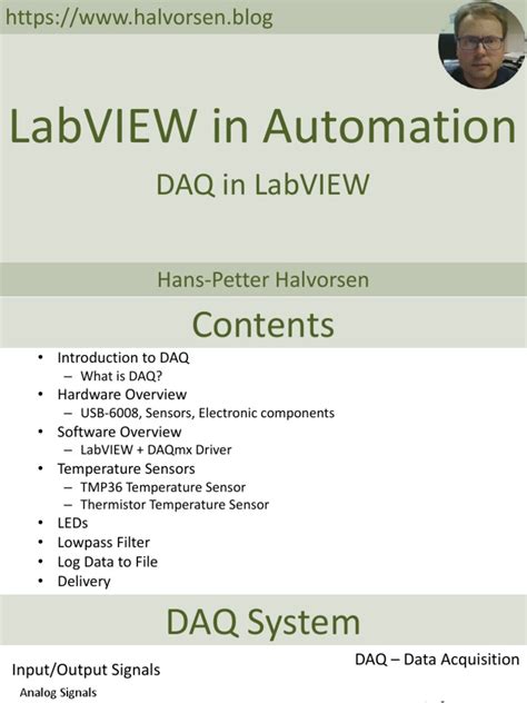 Labview In Automation Daq In Labview Pdf Data Acquisition