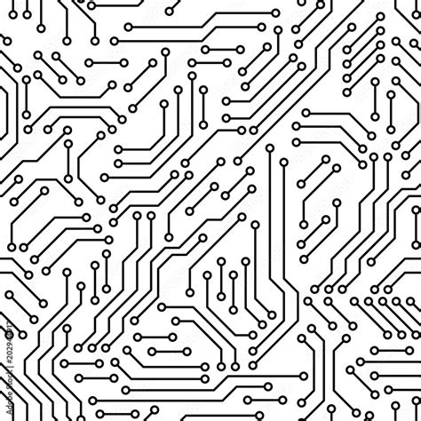 Printed Circuit Board Black And White Computer Technology Seamless