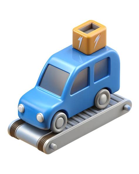 3d Icon As Electric Vehicle And Conveyor Belt Concept As An Electric Vehicle Paired With A