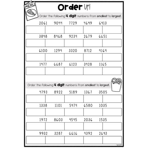 Order Up 4 Digit Numbers Top Teacher