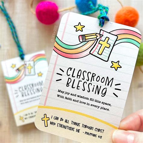 Cute Classroom Blessing Printable Tag Teacher Appreciation Week Card Christian Sunday School