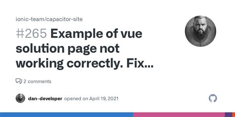 Example Of Vue Solution Page Not Working Correctly Fix With This · Issue 265 · Ionic Team