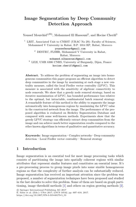 Pdf Image Segmentation By Deep Community Detection Approach