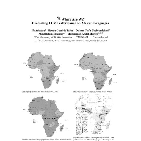 Where Are We Evaluating Llm Performance On African Languages Acl Anthology