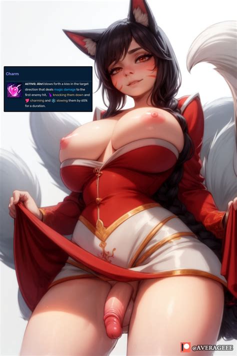 Rule 34 1futa Ahri Ai Generated Averageee Balls Black Hair Blush