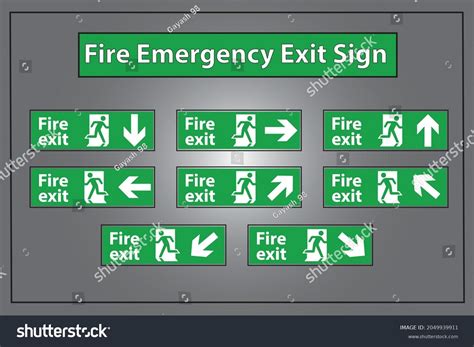 Fire Emergency Exit Sign Emergency Exit Stock Vector Royalty Free 2049939911 Shutterstock