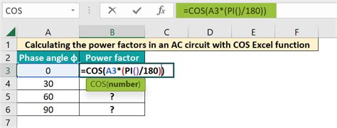 Cos Excel Function Formula Examples How To Use