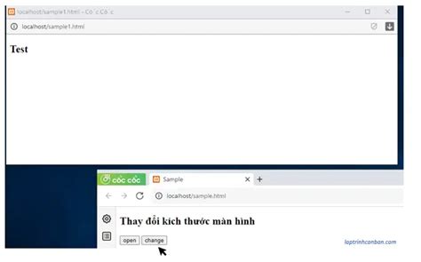 Thay đổi Kích Thước Màn Hình Bằng Resizeby Trong Javascript