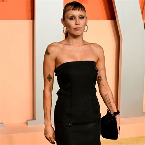 Miley Cyrus Adds Micro Bangs To Bleached Brows Look For Oscars Party