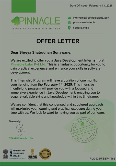 Pinnaclelabs Internship2025 Shreya Sonawane