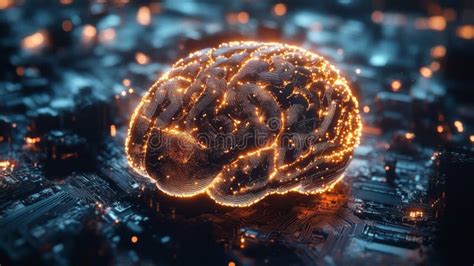 Illuminated Brain With Neural Networks Advanced Ai And Technology Vision For A Futuristic