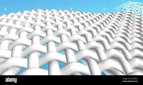White Textile Network Wave Fabrics Fibers Interweaving And Floating
