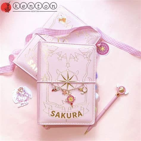 Kenton A6 Binder Notebook Cover Refillable Pink Cardcaptor Sakura Notebook Cover Diy 6 Ring