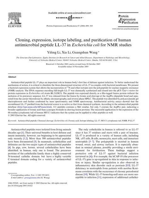 Cloning Expression Isotope Labeling And Pdf Biotechnology Biology