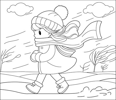 Windy Day Coloring Pages 2025