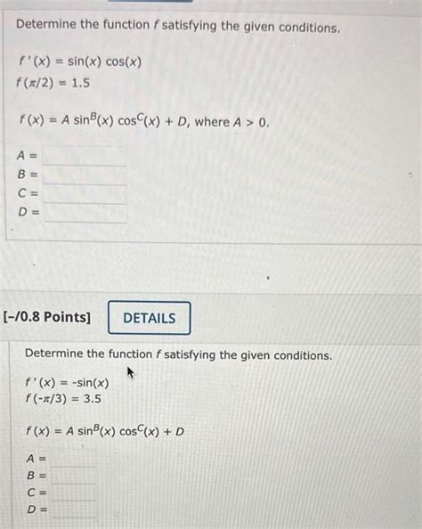 solved determine the function f satisfying the given