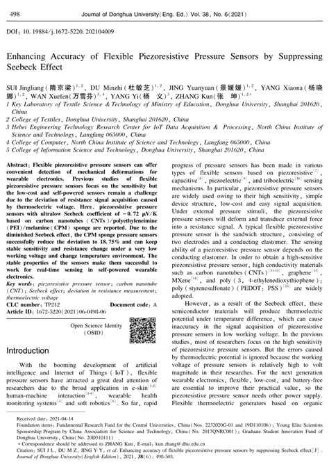 Pdf Enhancing Accuracy Of Flexible Piezoresistive Pressure Sensors By Suppressing Seebeck Effect