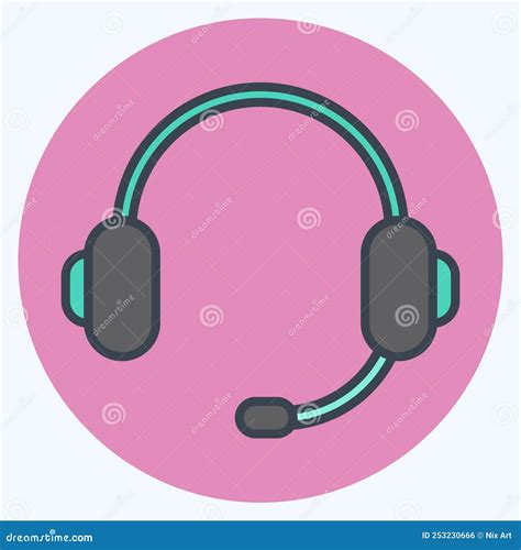 Icon Headphone Suitable For Computer Components Symbol Color Mate Style Simple Design