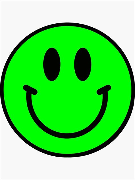 Green Smiley Face Sticker For Sale By Jesssenzer Redbubble