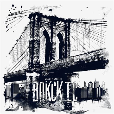 브루클린 브리지 타이포그래피 디자인 티셔츠 의복 미술 배너 Png 일러스트 및 이미지 에 대한 무료 다운로드 Pngtree