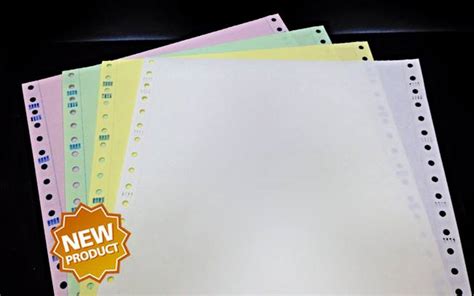 Jk Paper กระดาษต่อเนื่องเคมีในตัว 4 ชั้น สีใหม่