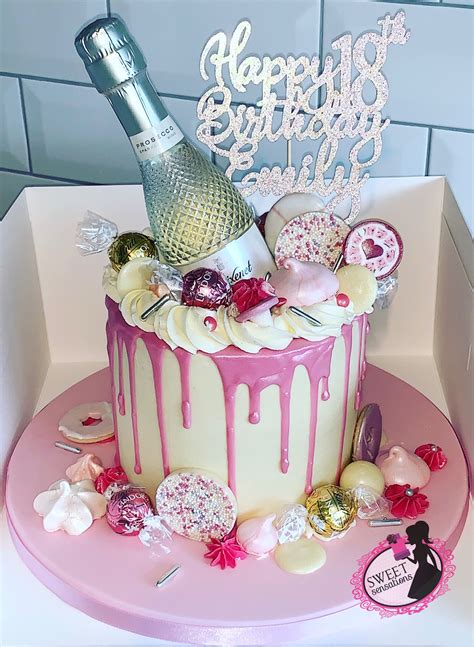 18th Pink Loaded Drip Cake With Mini Bottle 18th Birthday 58 Off