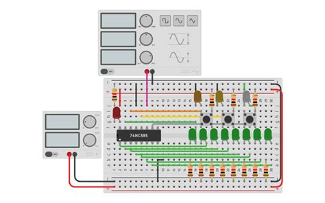 Circuit Design Shiftregister Tinkercad