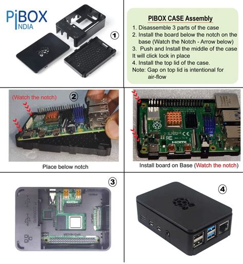 PiBOX India Raspberry Pi GB Jump Start Combo Kit W With Pi GB Pi Black Case GB