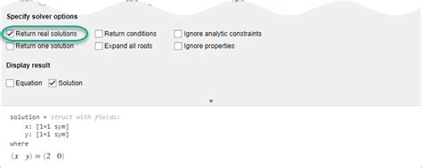 Solve Algebraic Equation Using Live Editor Task Matlab Simulink