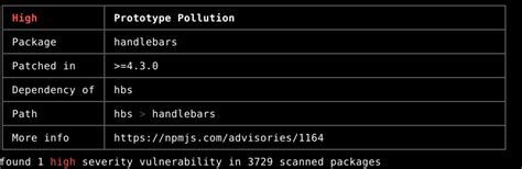 Prototype Pollution · Issue 263 · Ericfexpress Handlebars · Github