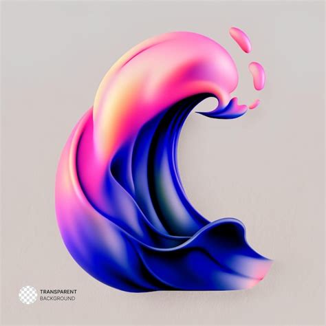 premium psd psd 3d vibrant fluid object heart